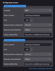 Konfiguracja poczty przez Thunderbird – Pomoc Mainsoft